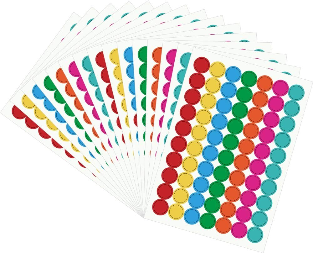 Amazon.com : 2800PCS Colorful Coding Labels for Student Sticky Color ...
