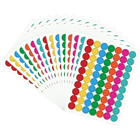 Amazon.com : 1050 PCS Color Coding Labels Circle Dot Stickers,10 Color ...