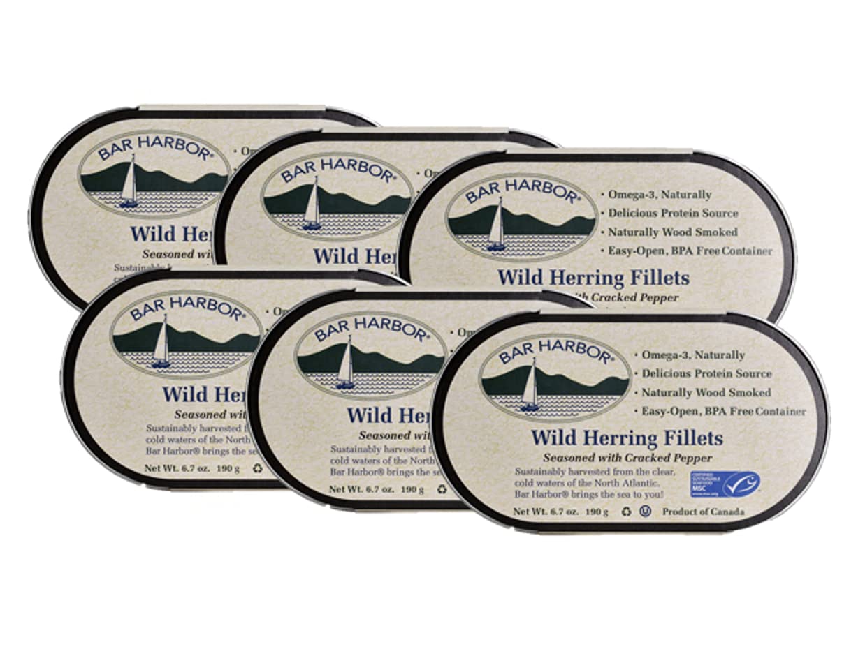 Amazon.com: Bar Harbor Wild Herring Fillets with Cracked Pepper, 6.7 oz ...