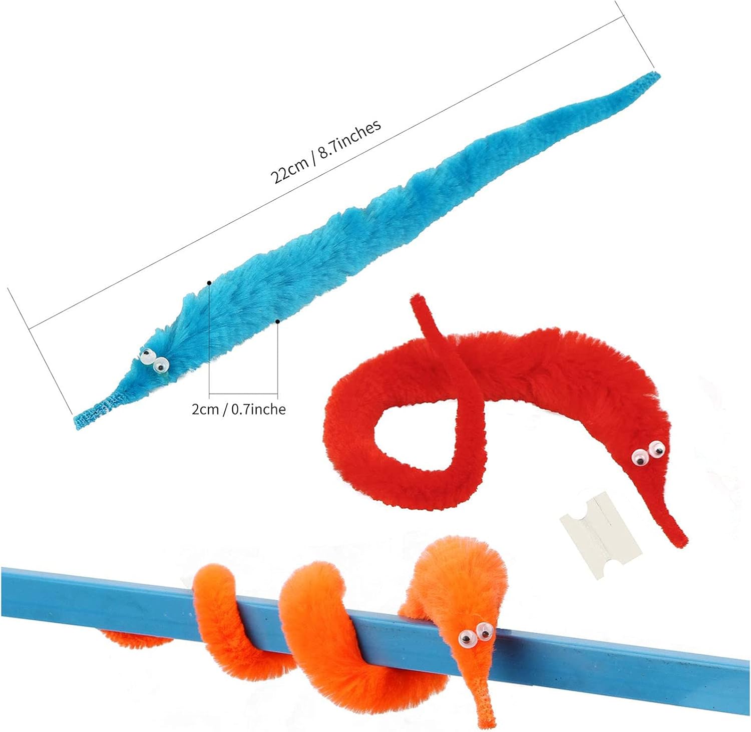 36 Pieces Magic Worm Toys Wiggly Worms Twisty Fuzzy Worm On String ...