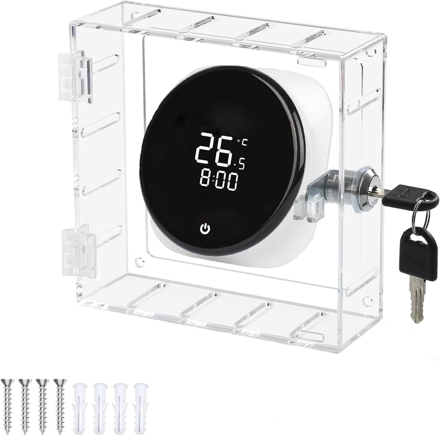 Thermostat Lock Box Cover with Key, AC Lock Box Cover Fits Thermostats ...