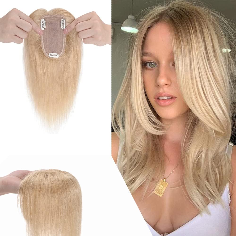 Amazon.com : Hairro Human Hair Toppers with Bangs, Remy Clip in Virgin ...
