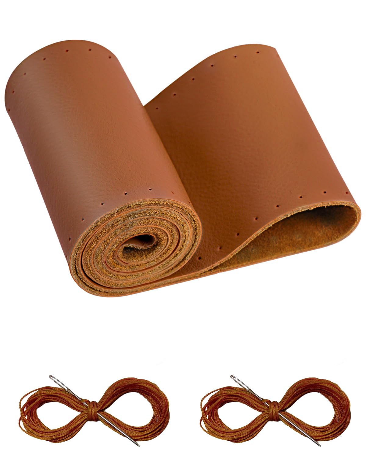 Amazon.com: BELINOUS Leather Steering Wheel Cover Lace Up, Stitch On ...