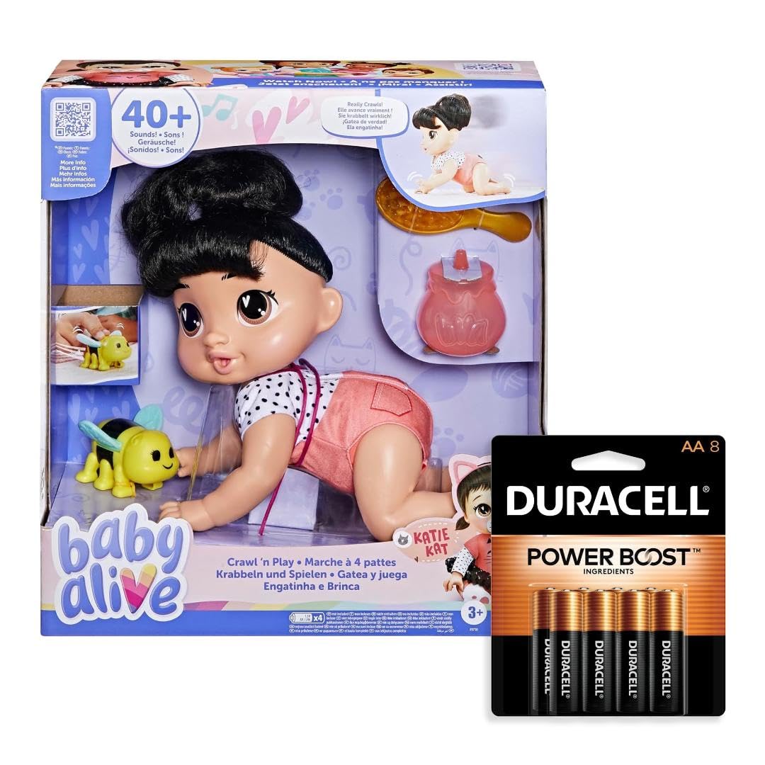Amazon.com: Baby Alive Crawl 'n Play Katie Kat Electronic Crawling Baby ...