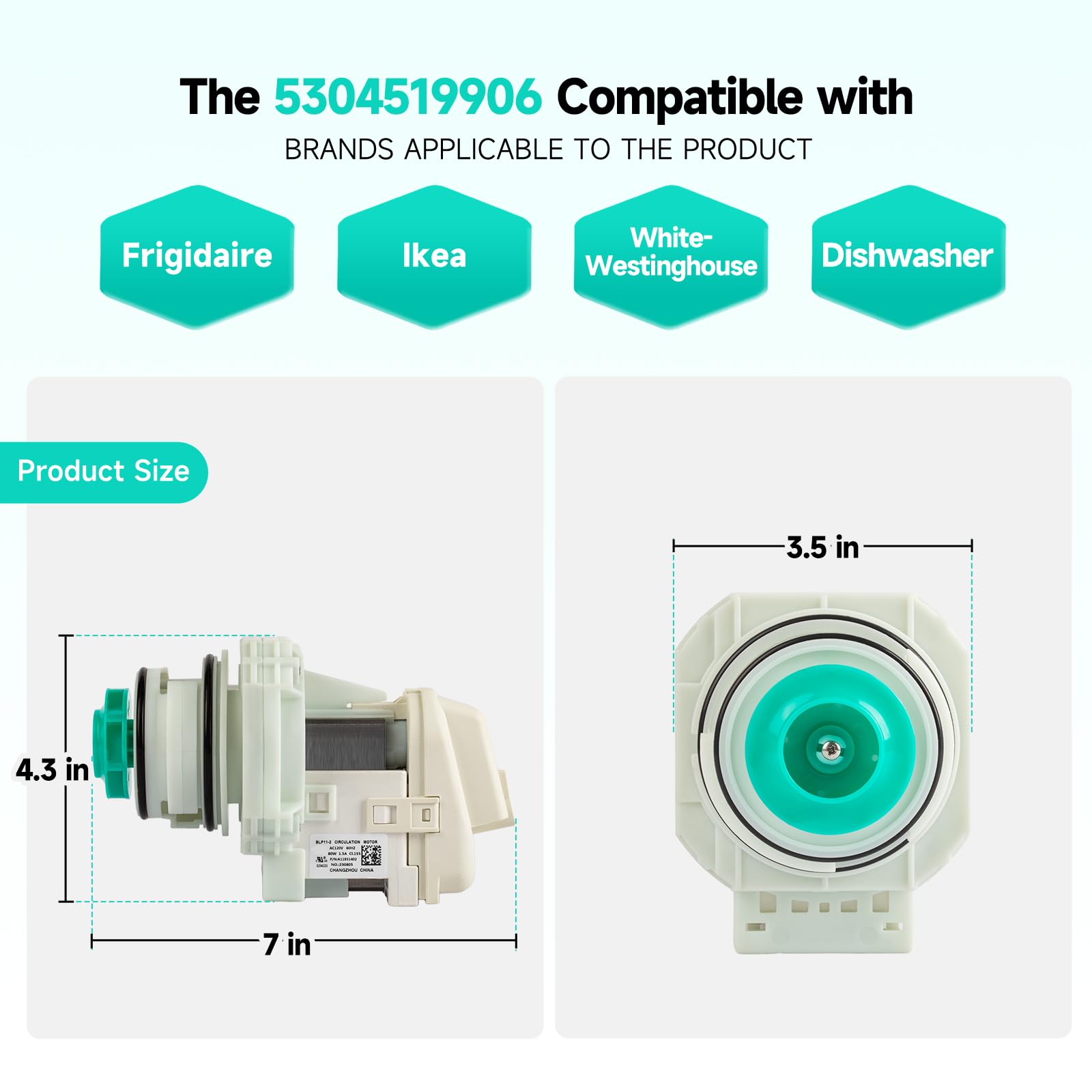 5304519906 Dishwasher Pump And Motor Assembly Compatible with ...