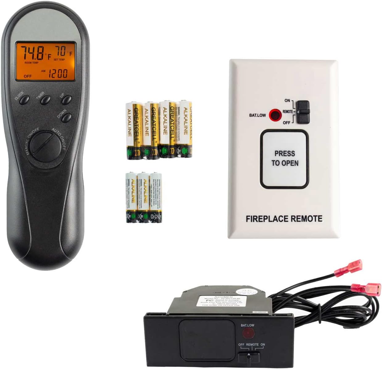 Amazon.com: Acumen Timer/Thermostat Fireplace Remote Control with 9 ...