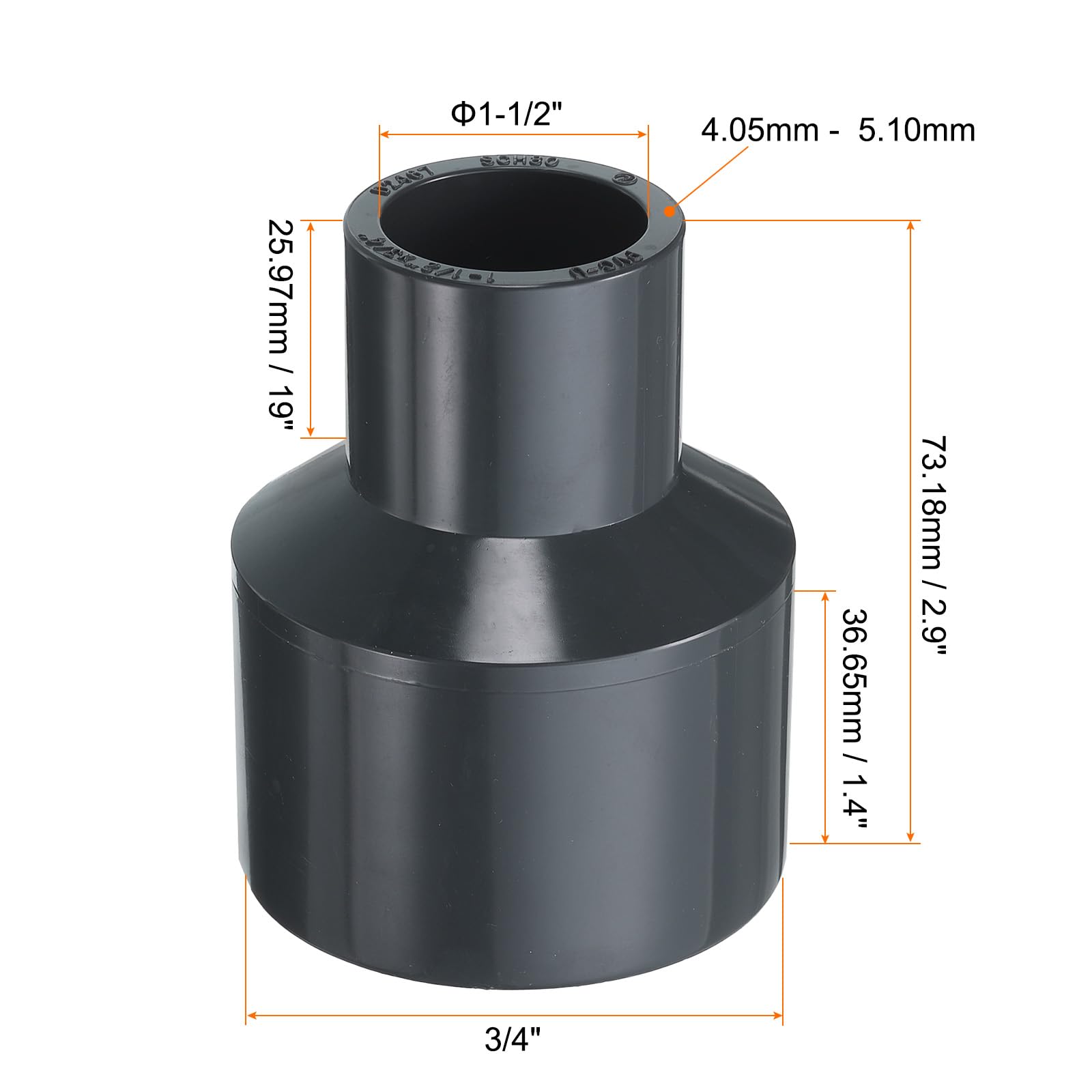 Snapklik.com : PVC Reducing Coupling 1-1/2 X 3/4" Increaser/Reducer ...