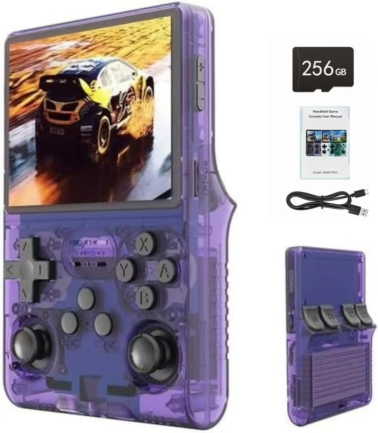 3PCS R40S Pro Retro Handheld Game Console ,3.5" IPS Screen Linux System ...