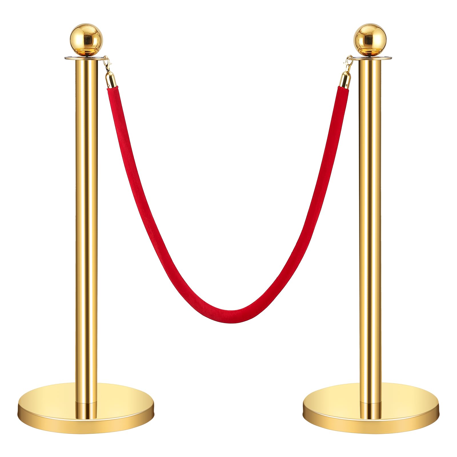 Snapklik.com : Towallmark Velvet Ropes And Posts 2pcs, 5 Ft Red Velvet ...