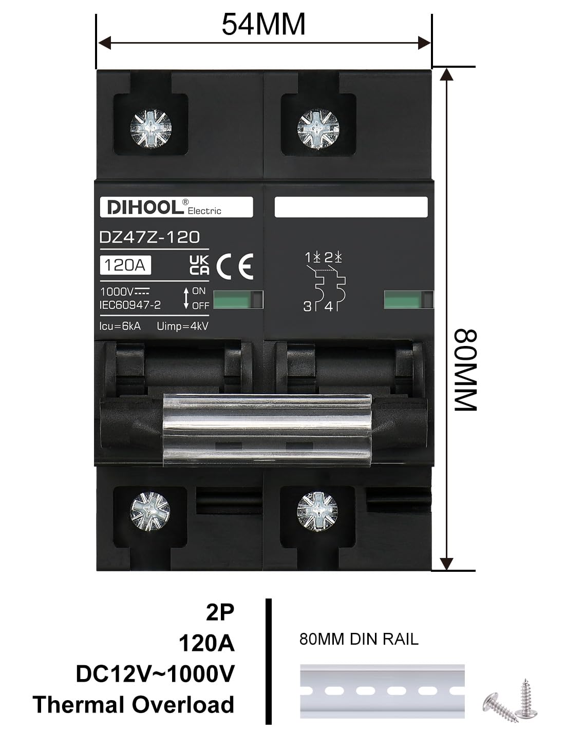 Snapklik.com : DIHOOL DC Circuit Breaker 120 Amp Solar Disconnect ...