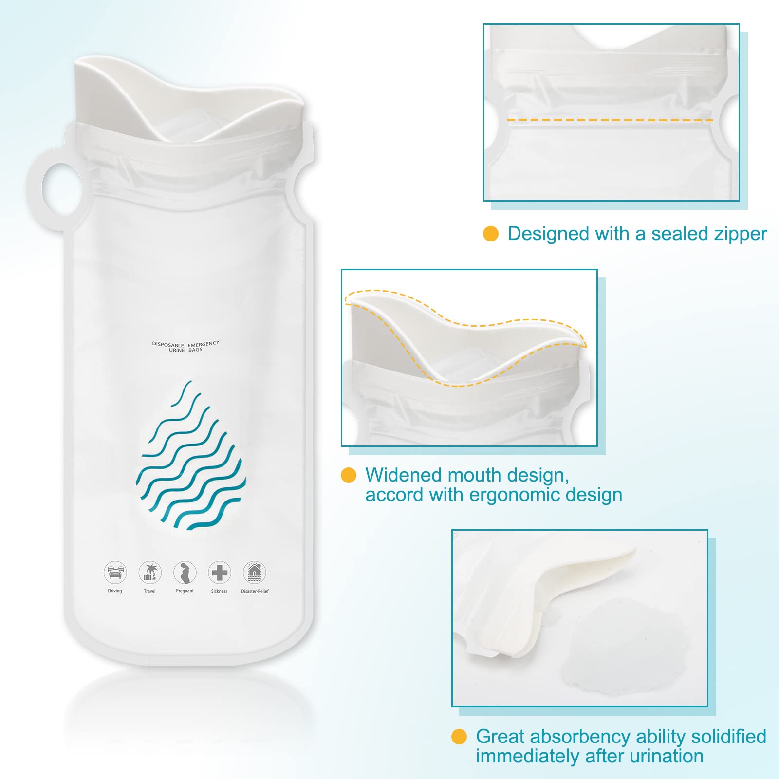 Snapklik.com : Disposable Urine Bags,12 Pack Camping Pee Bags ...