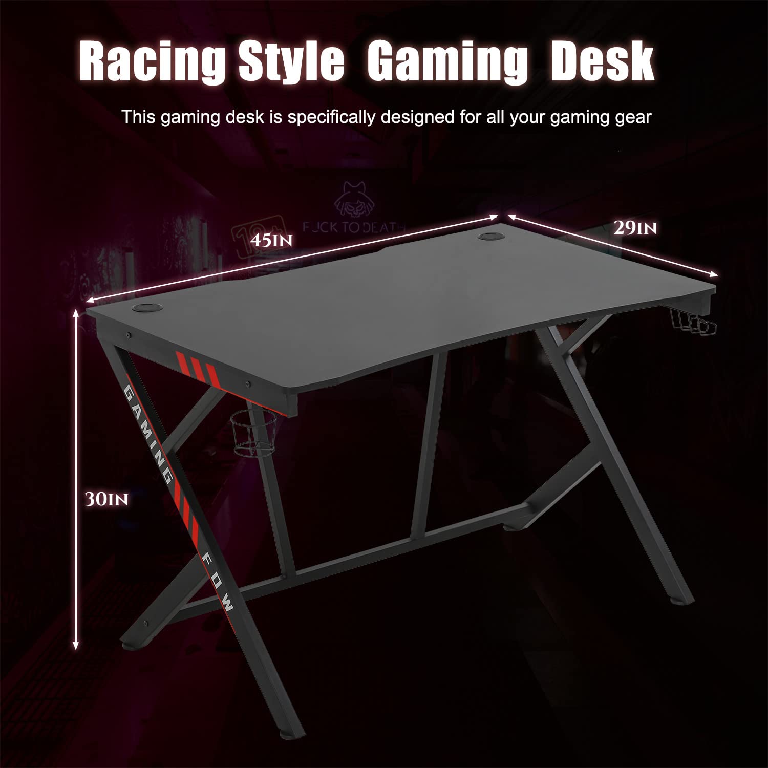Snapklik.com : PayLessHere Gaming Desk 45 Inch PC Desk Large Computer ...