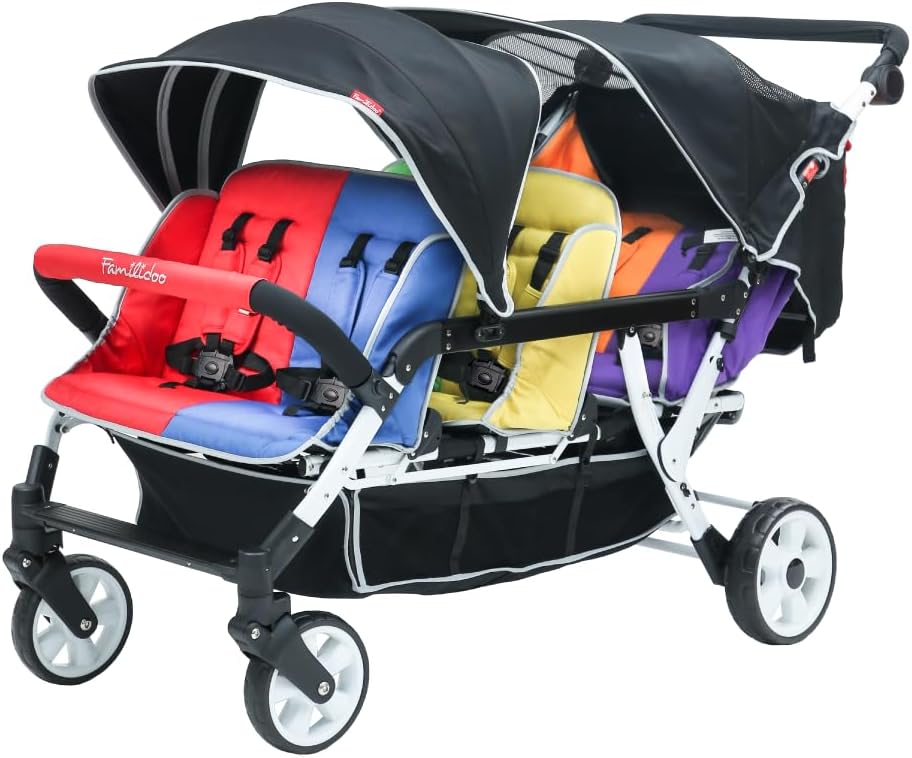 Amazon.com : Familidoo H6E 6 Seat Baby Stroller - Double Canopy Travel ...