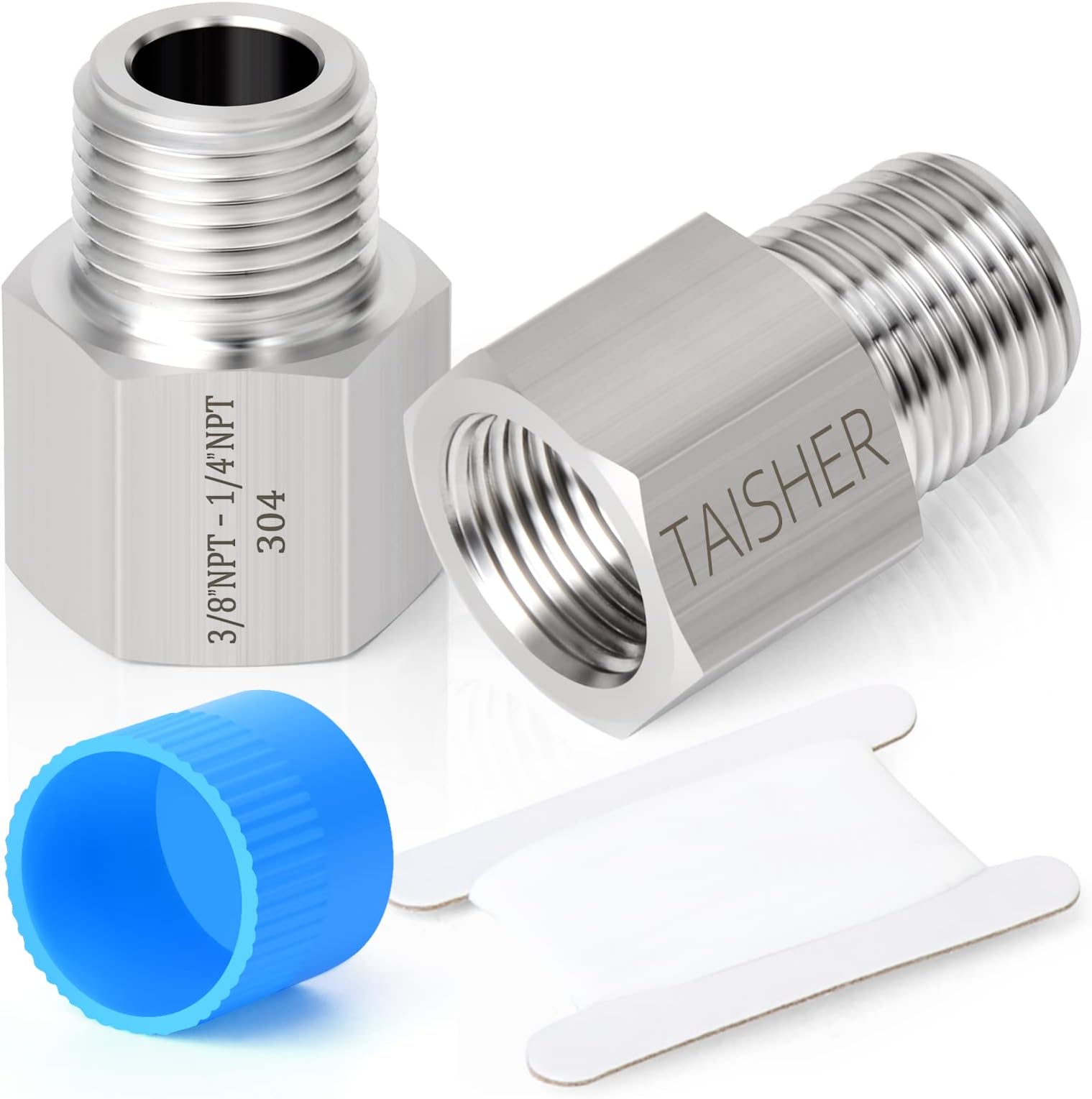 Amazon.com: Beduan Stainless Steel NPT Reducer Adapter 3/8 Female to 1/ ...