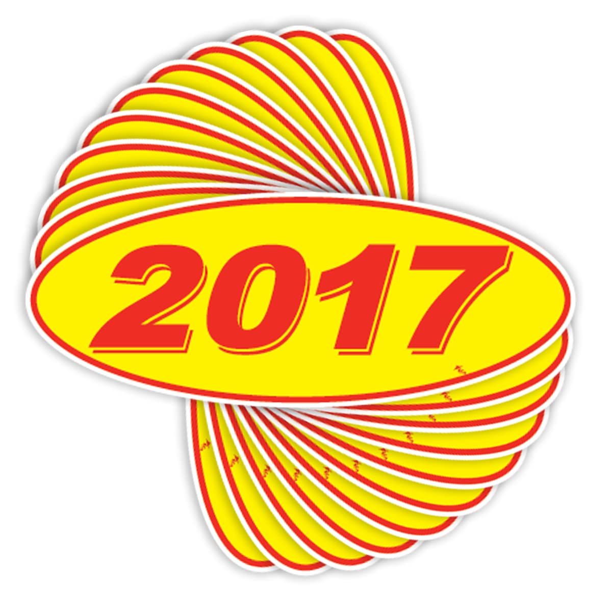 Amazon.com - Versa Tags 2017 Oval Model Year Car Dealer Window Stickers ...