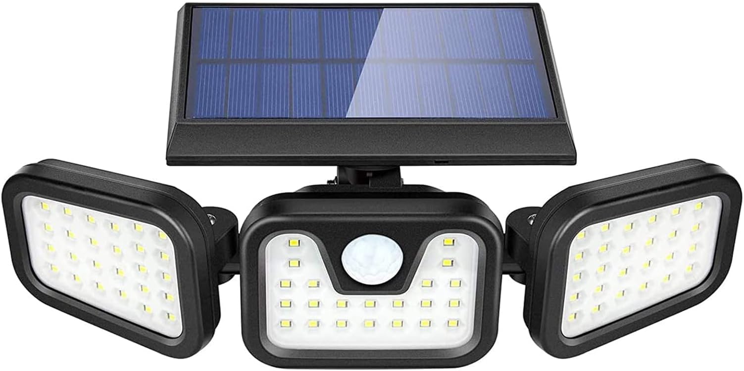 intelamp Solar Outdoor Lights,Solar Motion Sensor Lights with Dual Sensors 6000mAh 1200LM ...