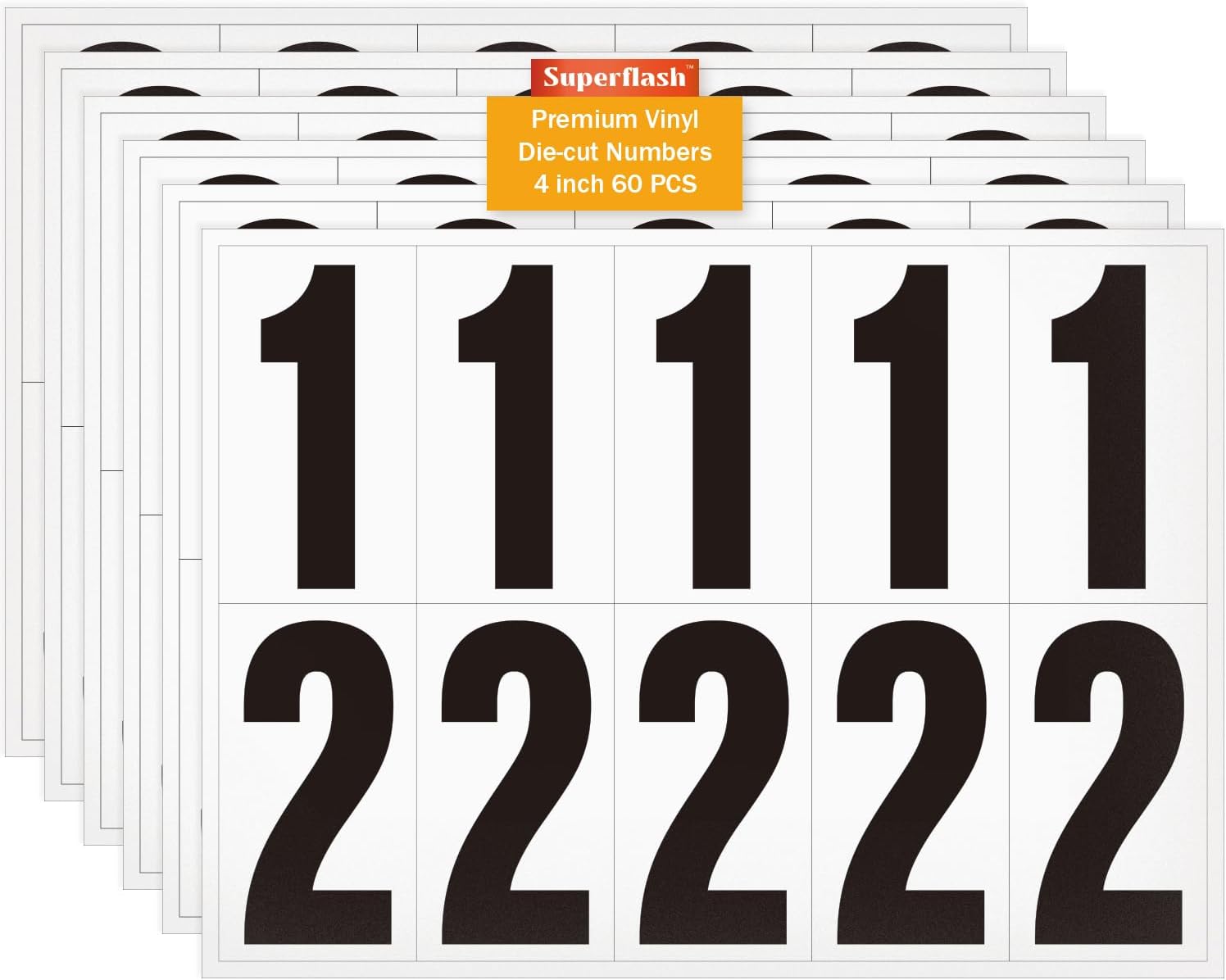 Amazon.com: Chartpak Self-Adhesive Vinyl Numbers, 4" High, Black, 23 ...