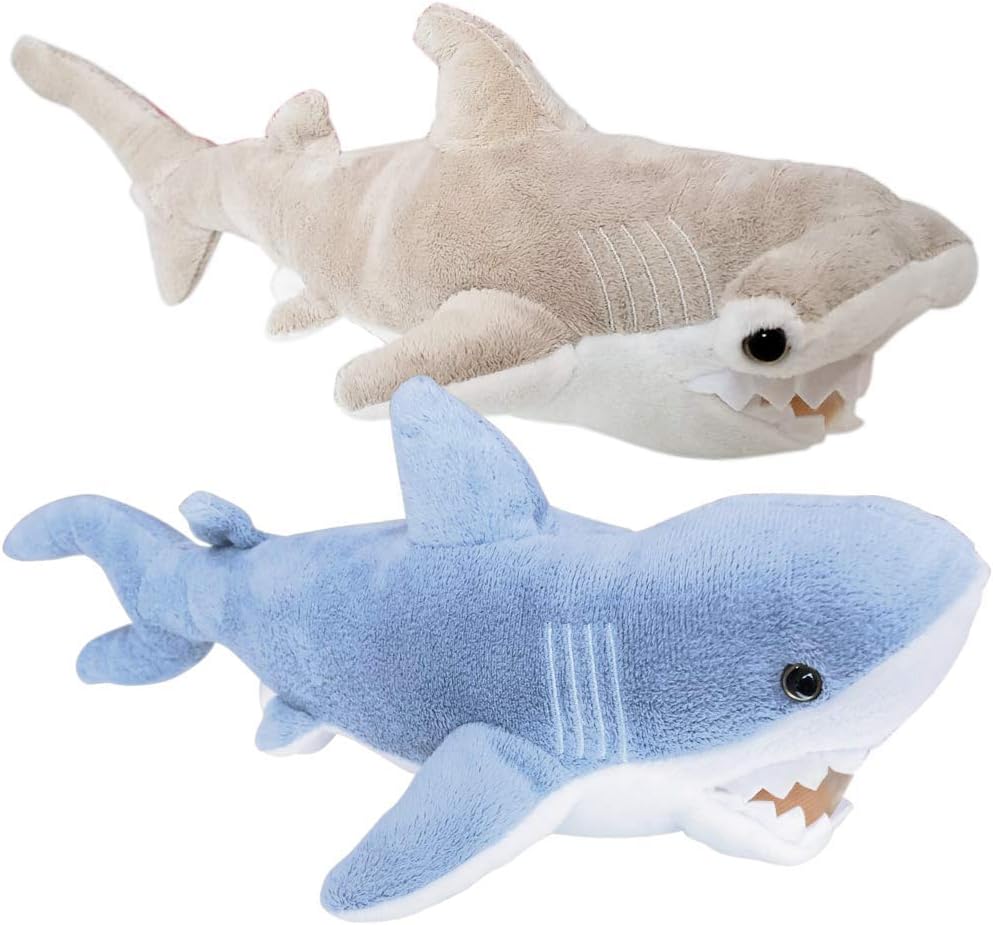 Amazon.com: ArtCreativity Cozy Plush Shark Set, 15 Inch Soft and Cuddly ...