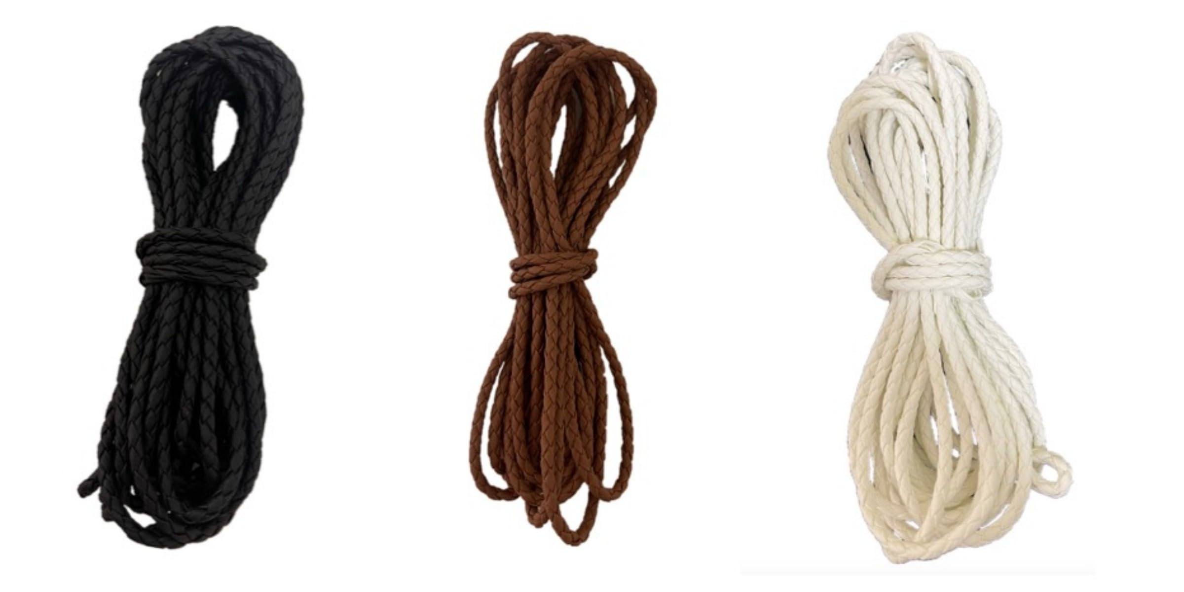 COOLLA 4mm Bolo Cord – Bolo Braided Leather Cord for Jewelry Making ...