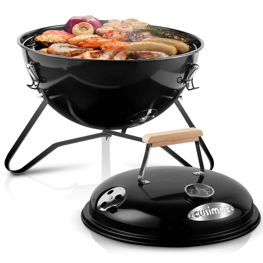 Amazon.com: Charcoal Grill, CUSIMAX 14.5'' Portable BBQ Grill, Outdoor ...