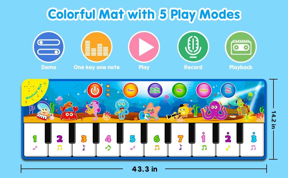 Watch Musical Toys Child Floor Piano Keyboard Mat Carpet Todd Toys on ...