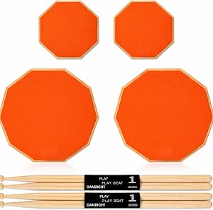 Amazon.com: Maasechs 8 Pieces Drum Practice Pad and Sticks Set 12 Inch ...
