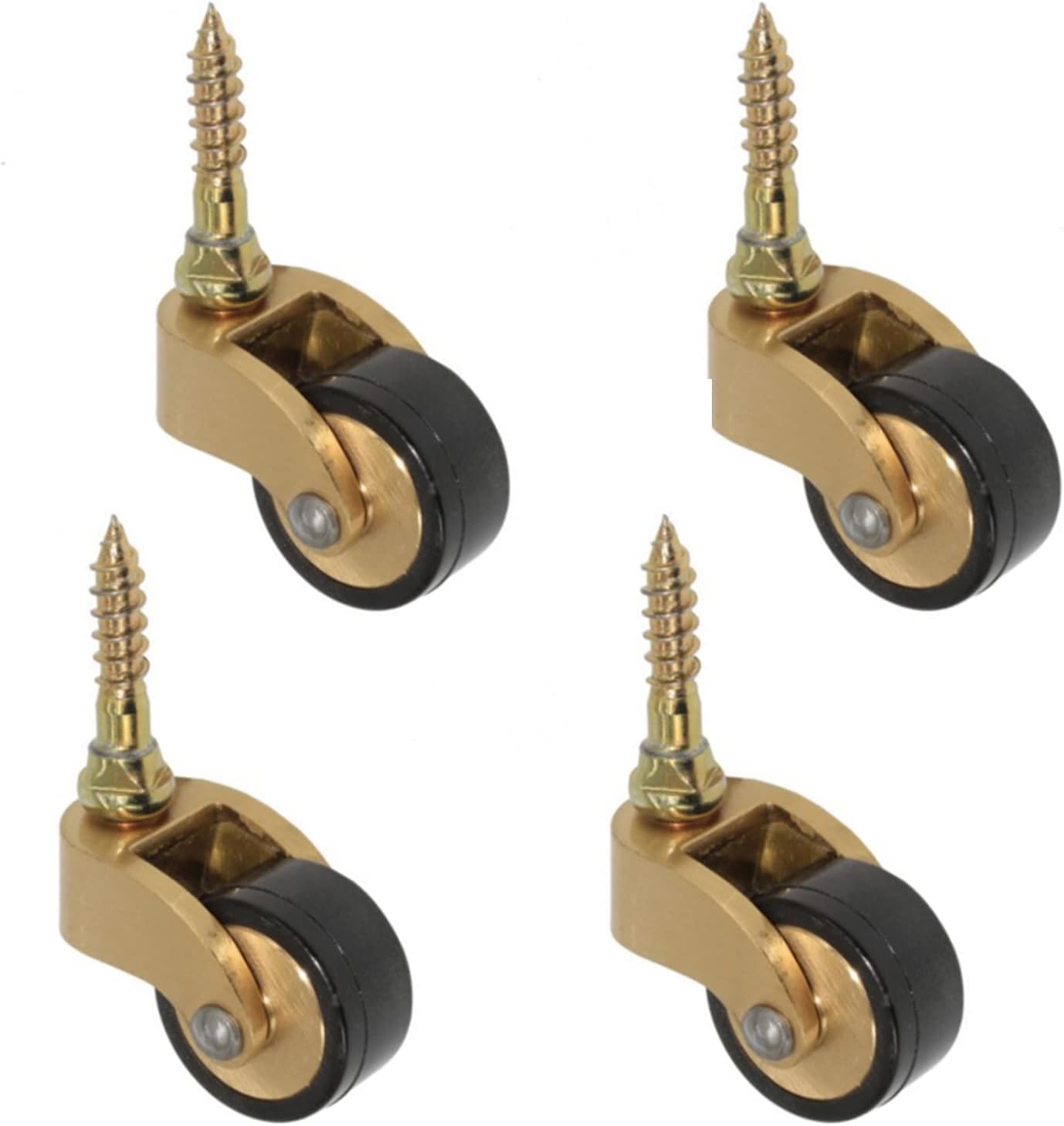 XHALERY Small Moving Castor Wheels Solid Brass Furniture Wheels,360 ...