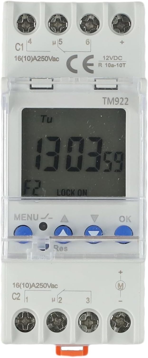 TM922 DIN-Timer, DIN-montiert, 24-Stunden-programmierbarer Timer TM922 ...