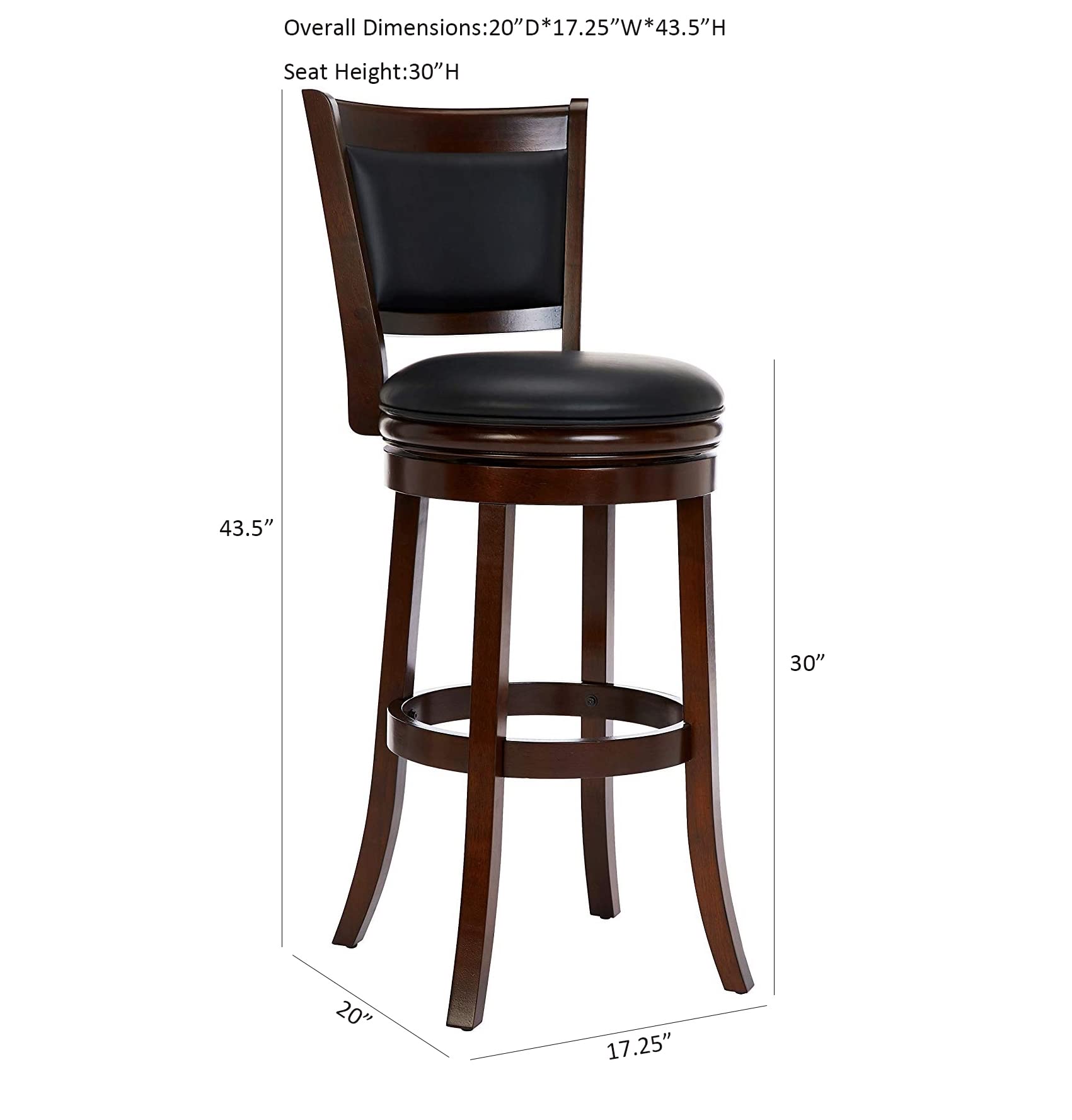 Snapklik.com : Bar Height, Pack Of 2 Swivel Stool, 29-Inch,2-Pack ...