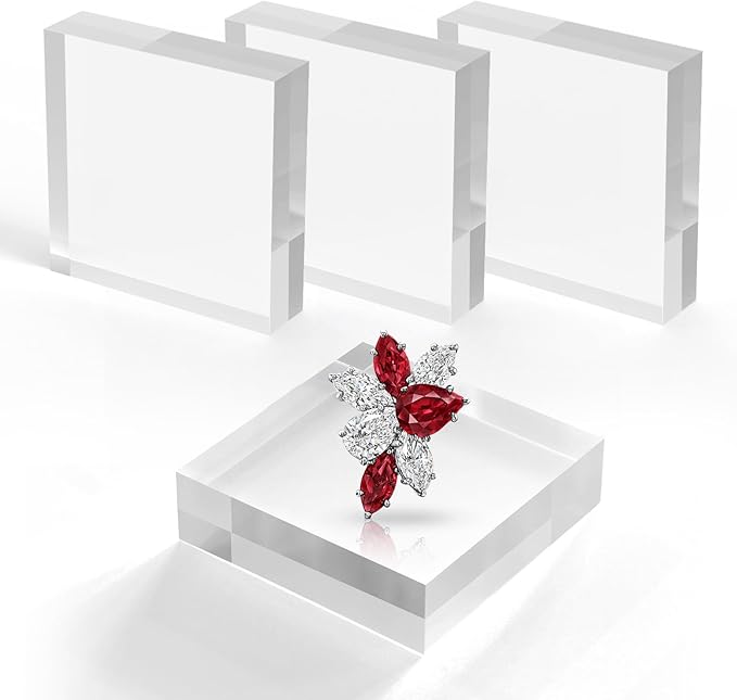 Amazon.com: SAMYUCHO Acrylic Base Stand 4 Pieces Acrylic Blocks for ...