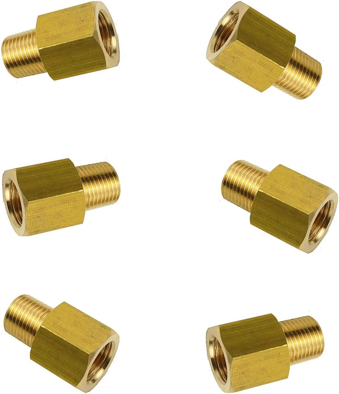 Amazon.com: Yemtuls Brass Pipe Fitting Adapter 1/8 BSPT Male x 1/8 ...