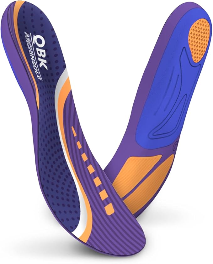 QBK Orthotics Insoles Arch Pads for Feet Insoles for Plantar Fasciitis Heel Pain Flat Feet Over ...