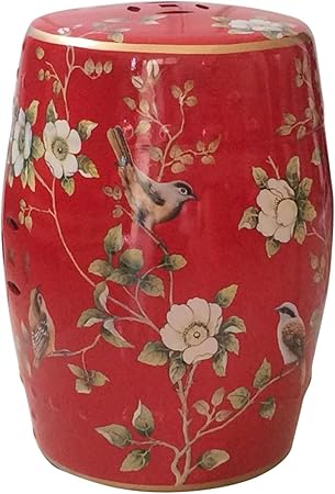 Amazon.com: FAIRAH Decorative Ceramic Garden Stool, Glazed Hand-Painted ...