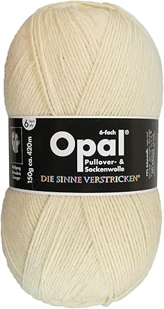 Amazon | 毛糸 ソックヤーン Opal オパール 単色 6ply（6本撚り） ウール混 150g巻 5300.ホワイト | 毛糸 通販