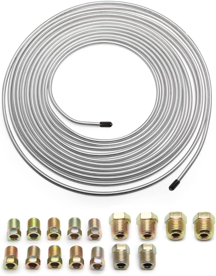 Amazon.com: 25Ft of 3/16 Brake Line Kit - Includes 16 Inverted Flare ...