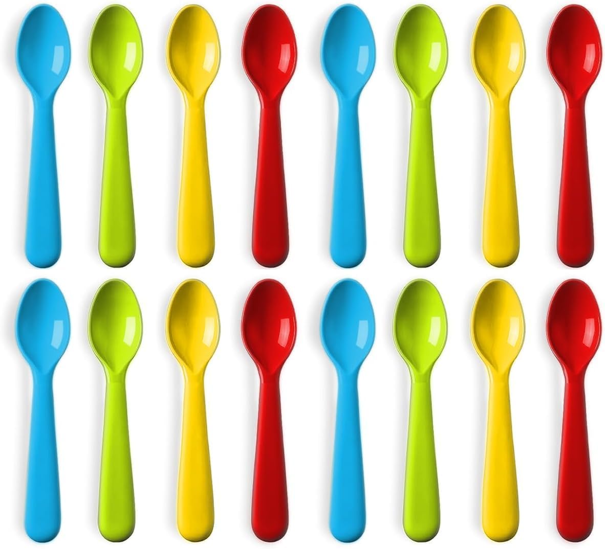 Amazon.com: PLASKIDY Plastic Kids Spoon Set of 18 - BPA Free ...