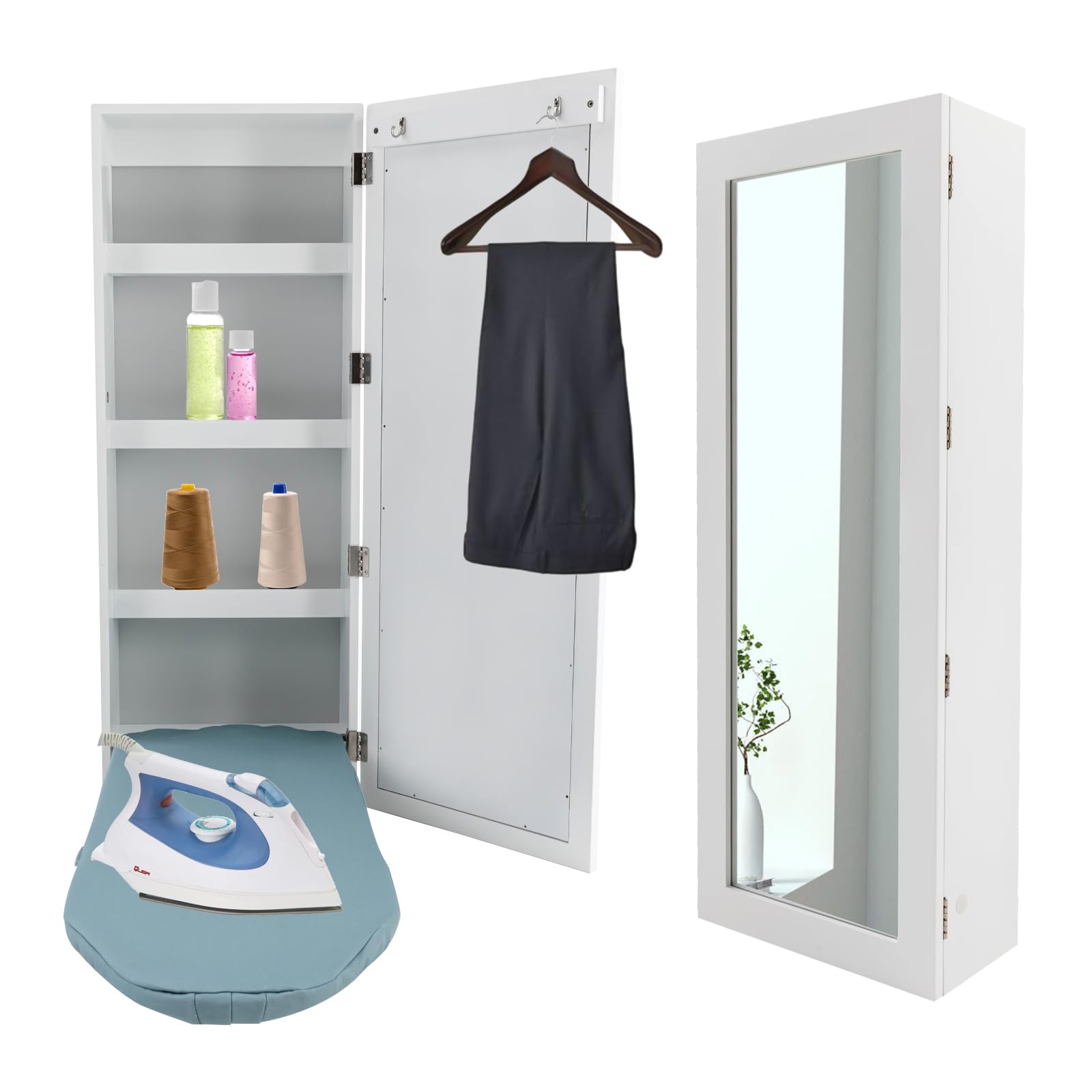 Amazon.com: Wall-Mounted Ironing Board, Ironing Board Cabinet, in-Wall ...