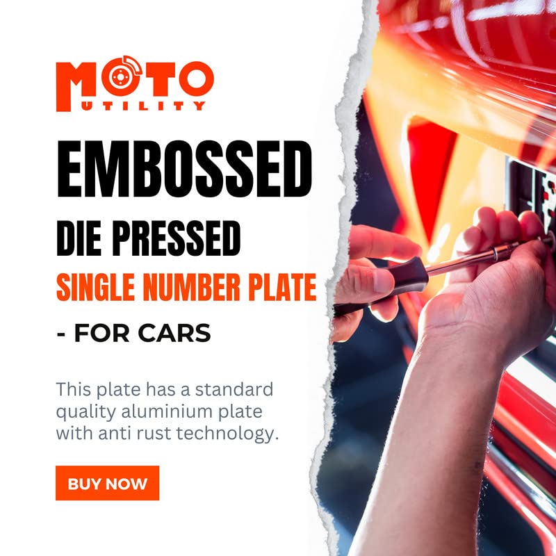Moto Utility Car Single Number Plate - Aluminium Die Pressed, Radium ...