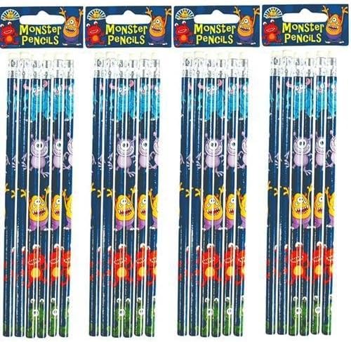 Amazon.com: Playwrite 24 Monster Alien Theme Pencils With Eraser ...