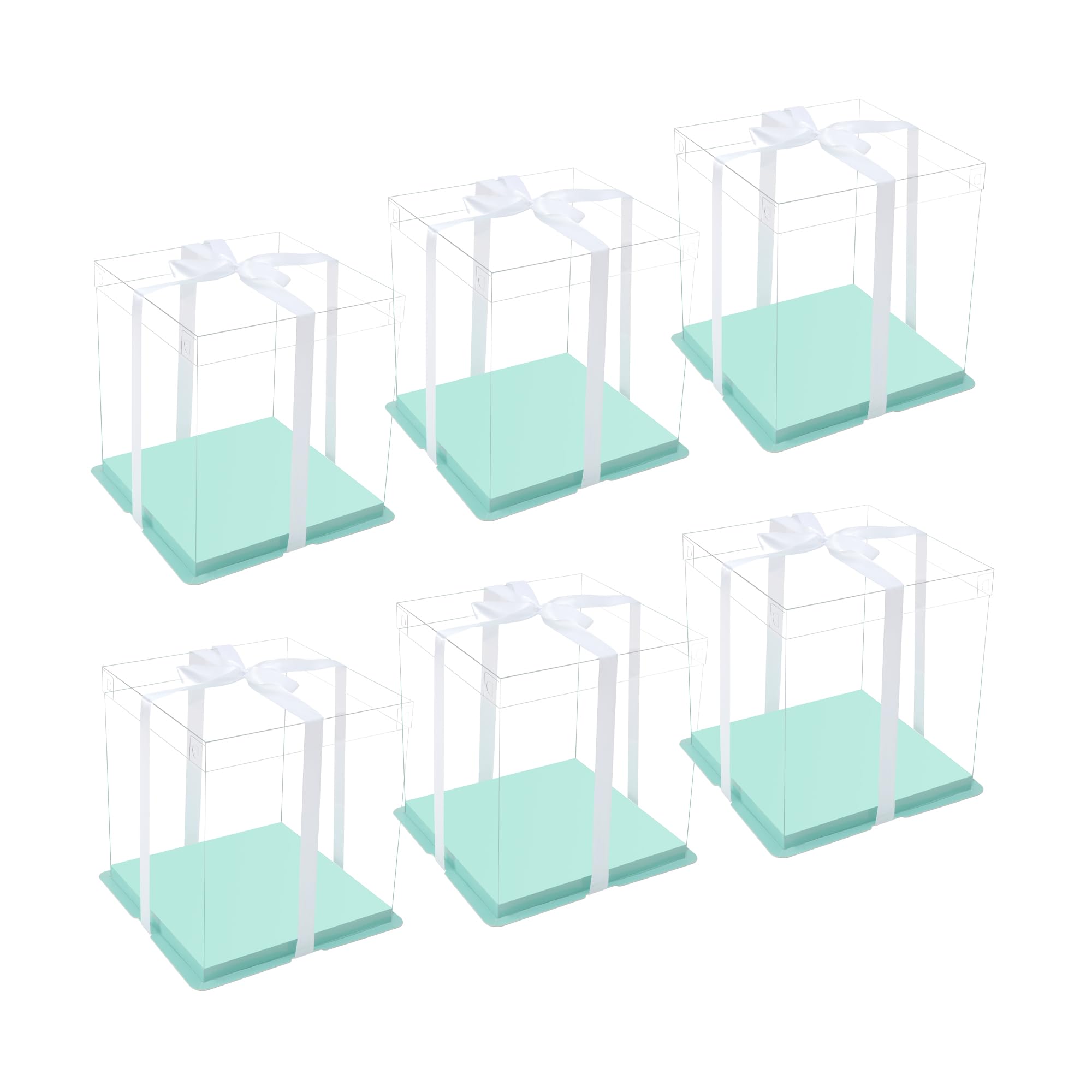 Amazon.com: XININSUN clear cake box with ribbon,6inch 8inch cake boxes ...