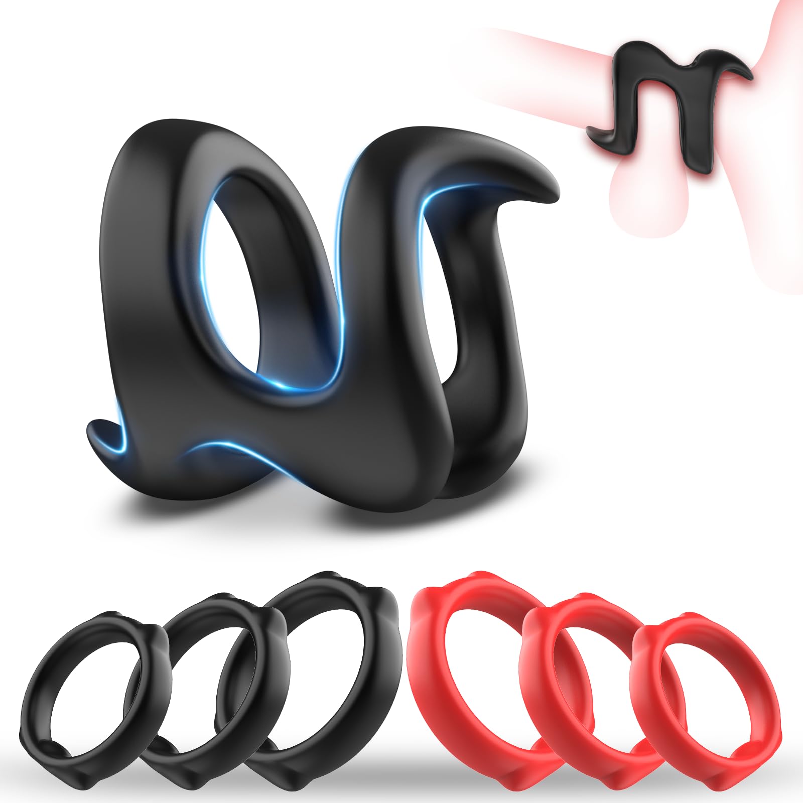 Amazon.com: Silicone Penis Cock Ring for Men Erection Sex Aids, Cockring Cock Sexual Stimulation ...