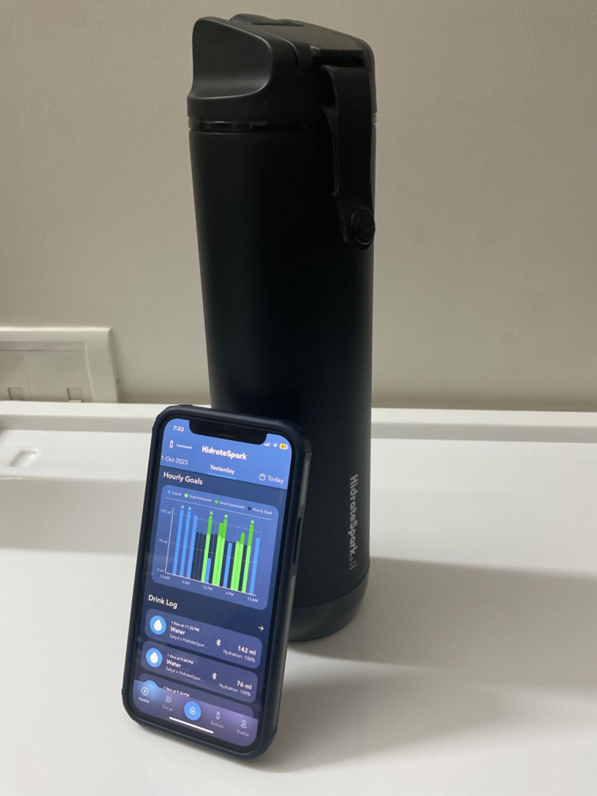 Hidrate Spark Stainless Steel Pro Smart Water Bottle - Tracks Water ...