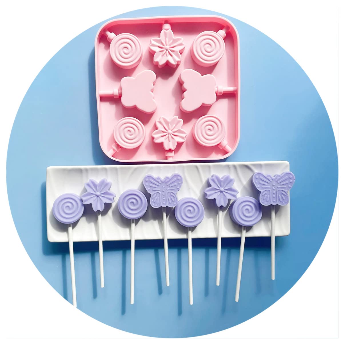 Chocolate Lollipop Molds And Supplies 4 Pack Candy Lollipop Molds,