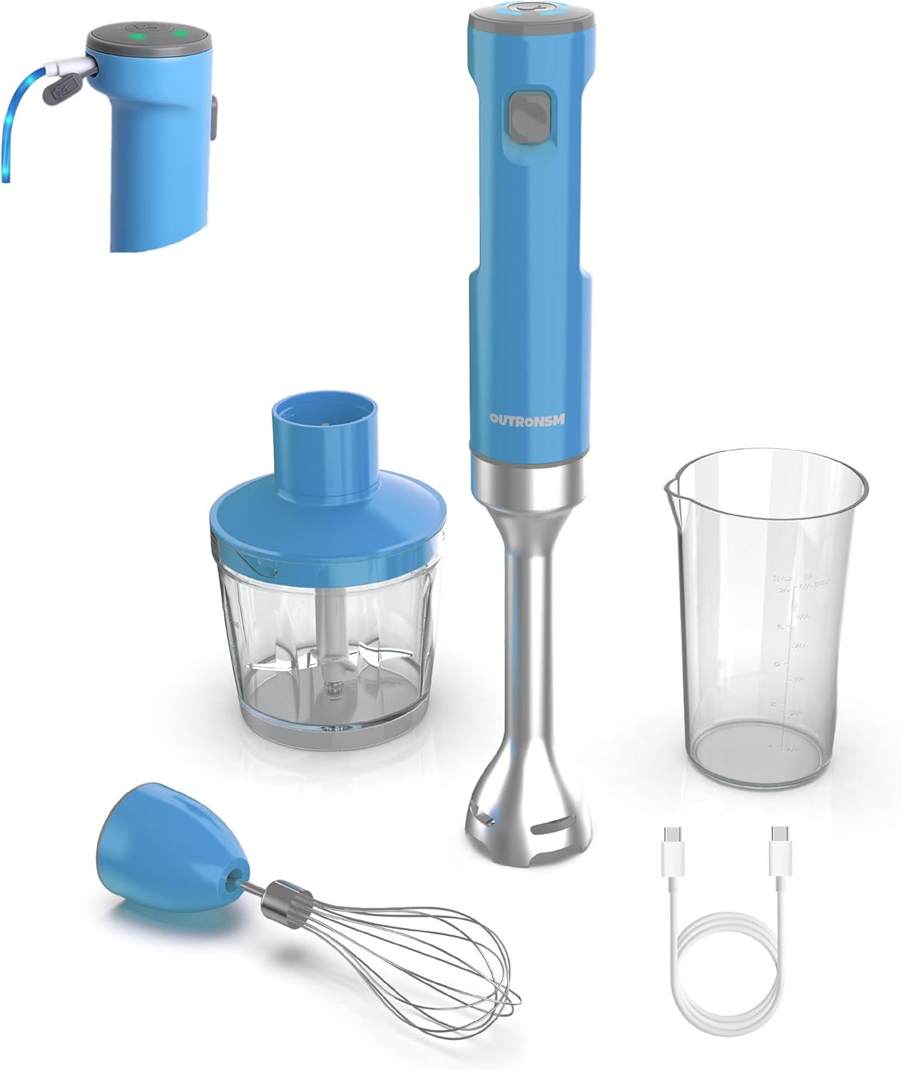 Amazon.com: Cordless Hand Blender, OUTRONSM Immersion Blender ...