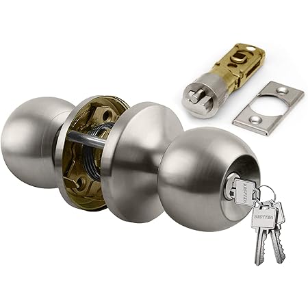 Amazon.com: BESTTEN Keyed Entry Door Knob with Lock, Interior and ...