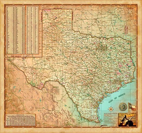 Amazon.com : 60 x 45 Giant Texas State Wall Map Poster with Counties ...