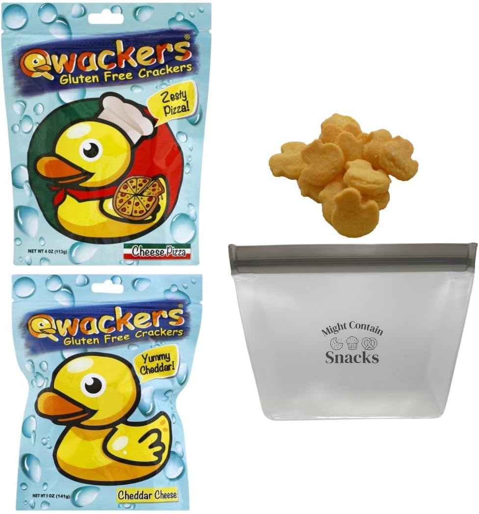 Amazon.com: Qwackers Cheddar Cheese Crackers 5 oz Stand Up Pouch (Three ...