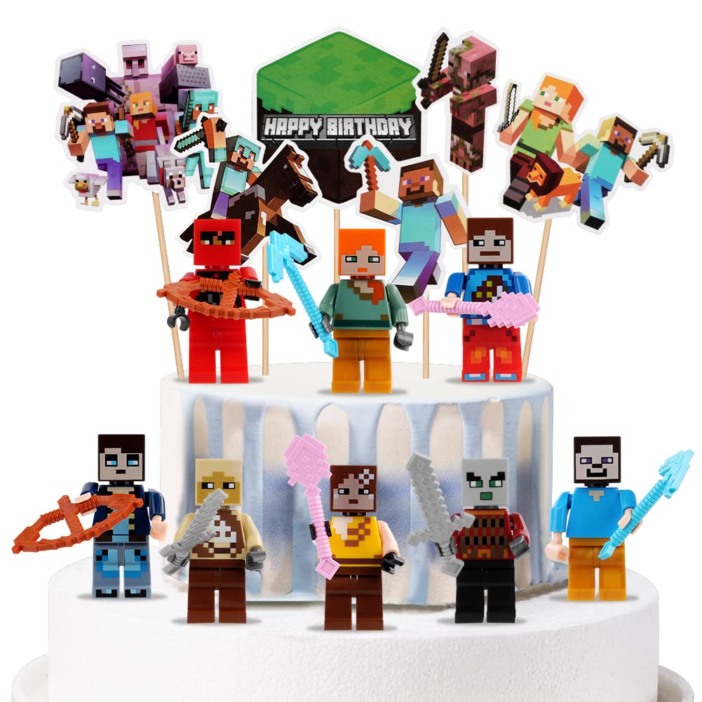Buy OSDUE 20PCS Minecraft Cake Toppers, Minecraft Theme Party ...