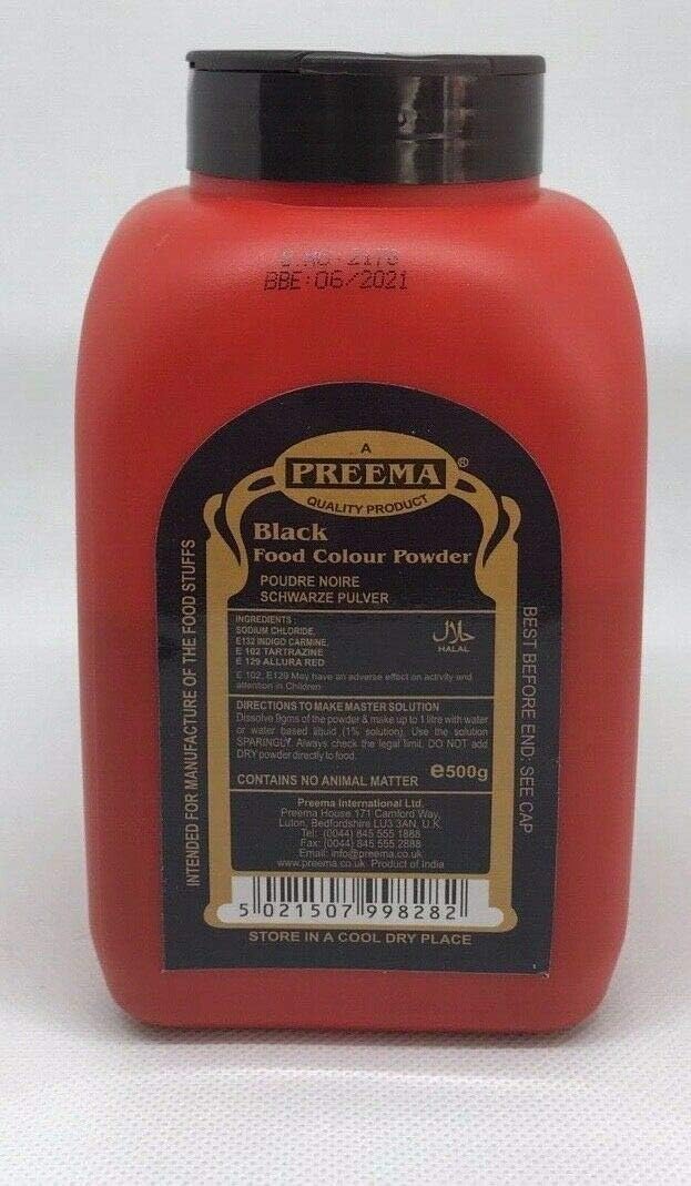 Preema Black Food Colour Powder - 500g : Amazon.co.uk: Grocery