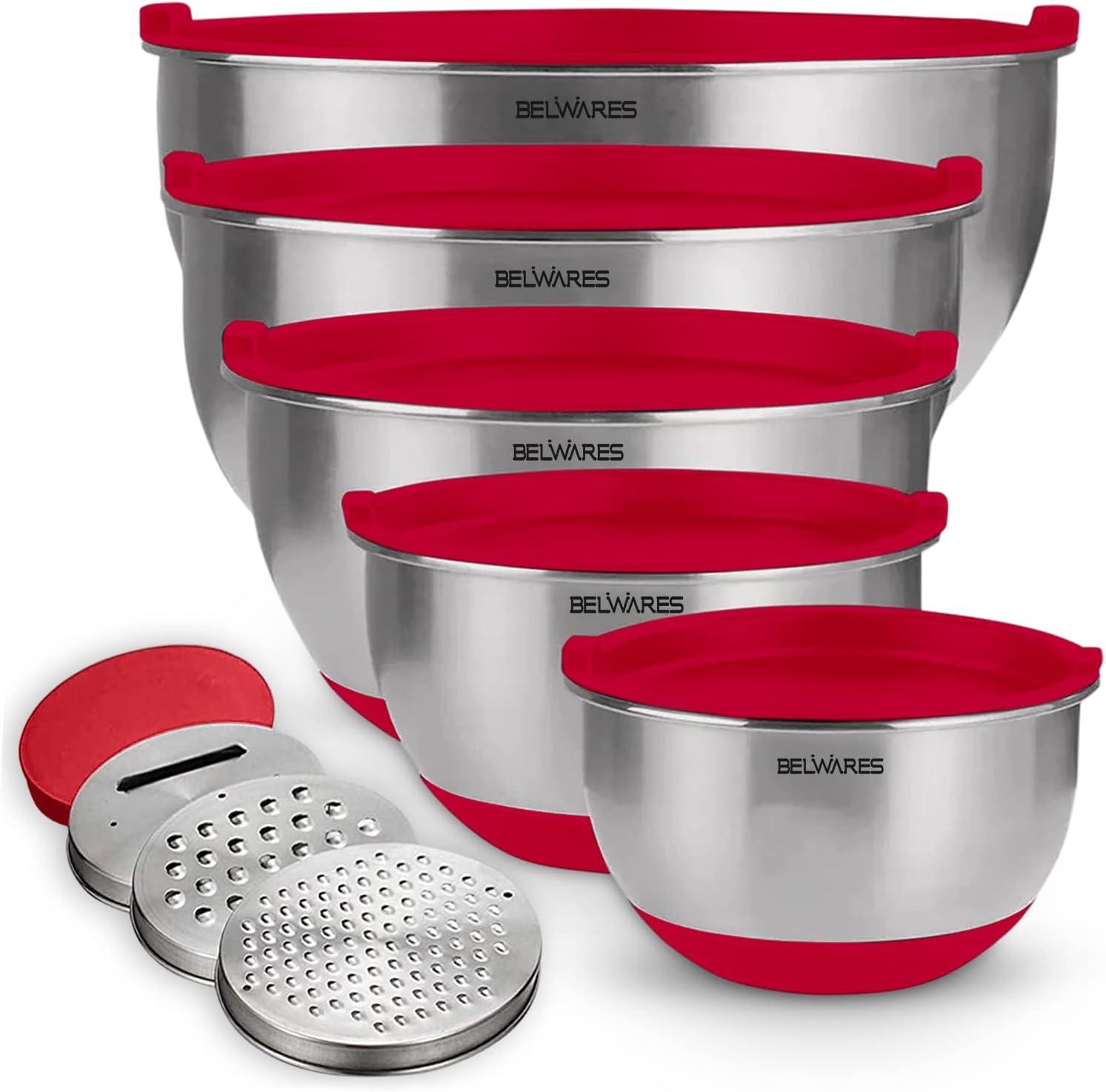 Amazon.com: Priority Chef 6Pc Large Mixing Bowls With Lids Set with Non ...